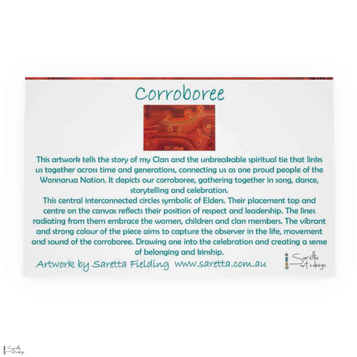 Greeting Card - CORROBOREE Includes story back – Saretta Art & Design