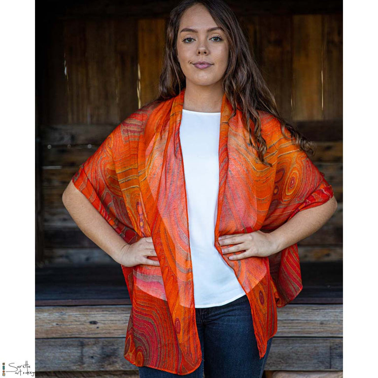 Corroboree Mangamaliko Wrap, scarf Aboriginal design fashion – Saretta ...