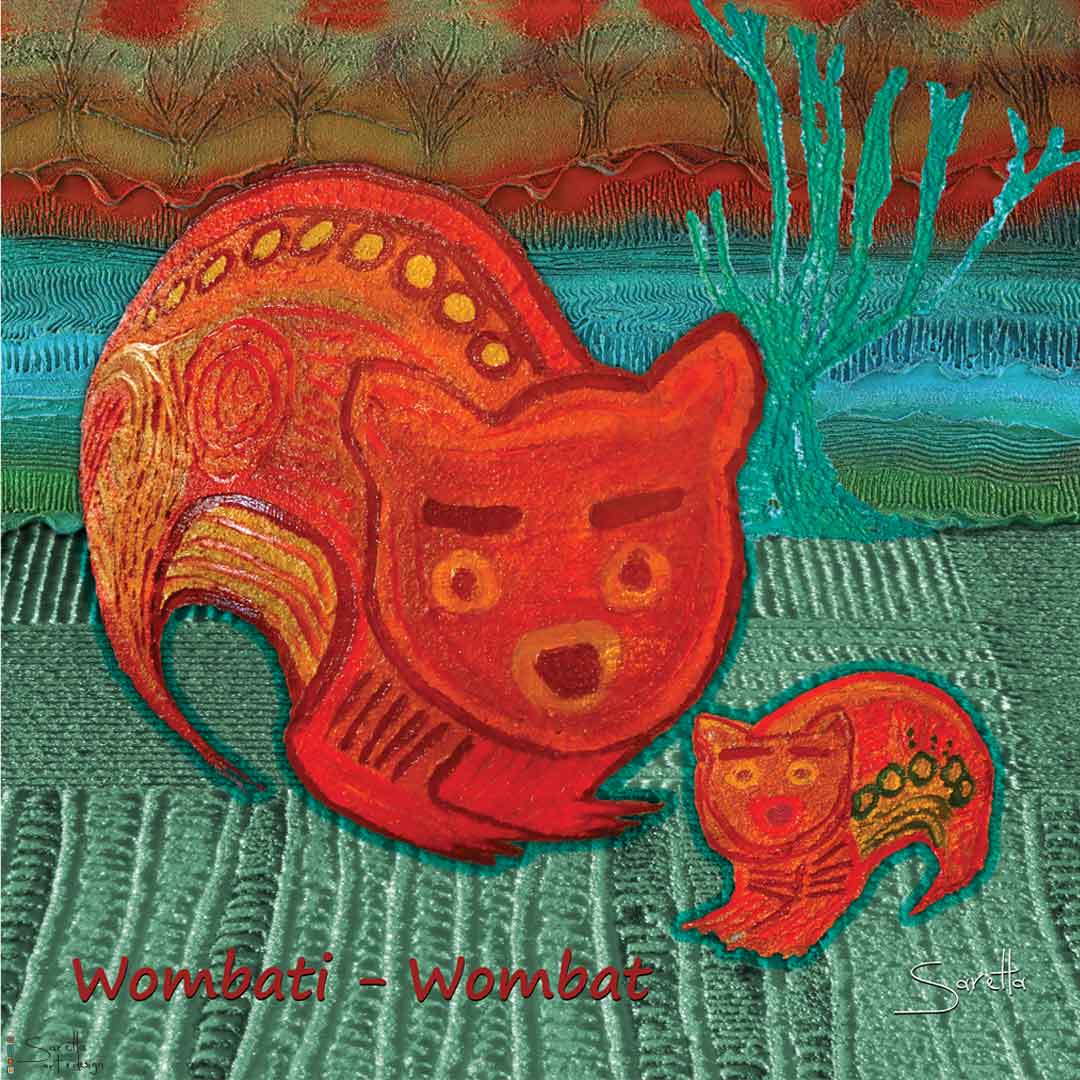 Canvas Print - Totem Wombati Wombat by Saretta Fielding Aboriginal ...